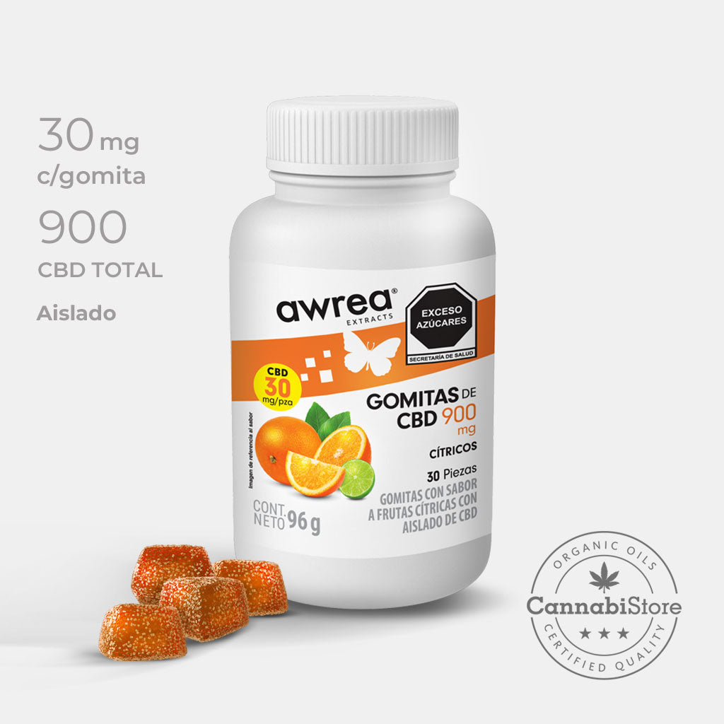 Gomitas de CBD Awrea 900 Cítricos - CannabiStore